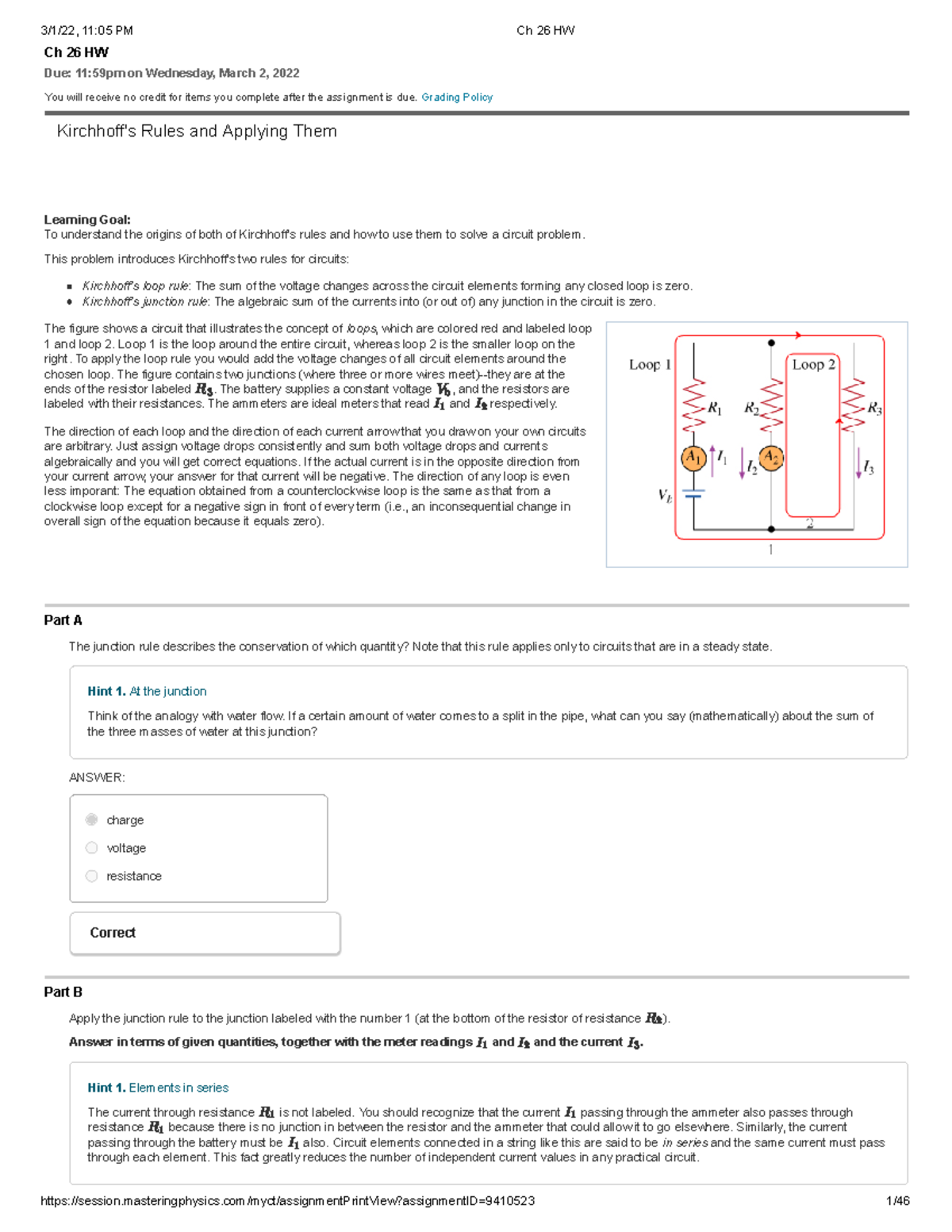 Ch 26 HW - Kirchhoff's Rules & Circuit Analysis - Studocu