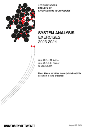2022-2023 Exercises Example Exam - A Example final exam A Explanation Many of the exercises, in ...