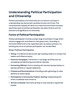 [Solved] Examples of conventional participation in South Africa ...