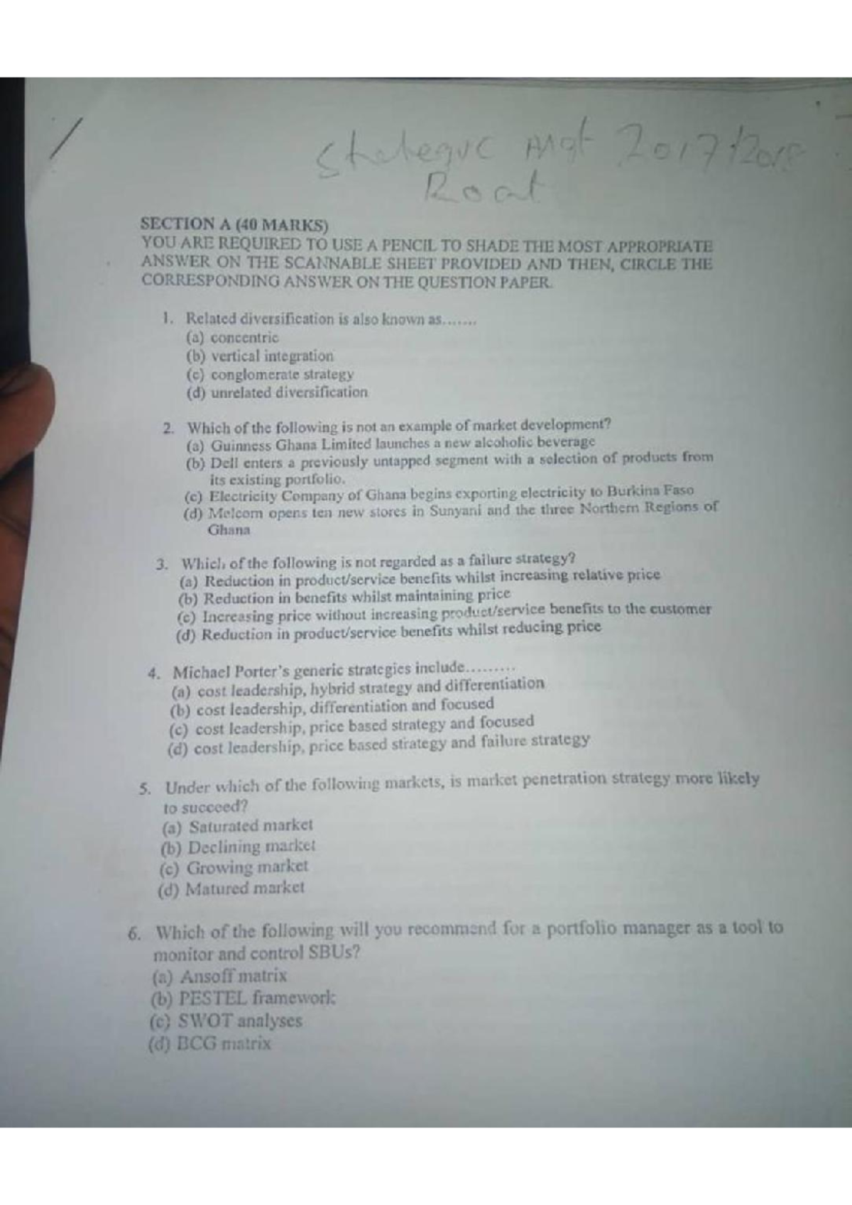 Midterm Study Guide for Course Code 101: Strategic Management Concepts ...