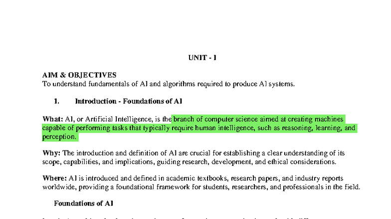 AI 101: Fundamentals of Artificial Intelligence and Algorithms - Studocu