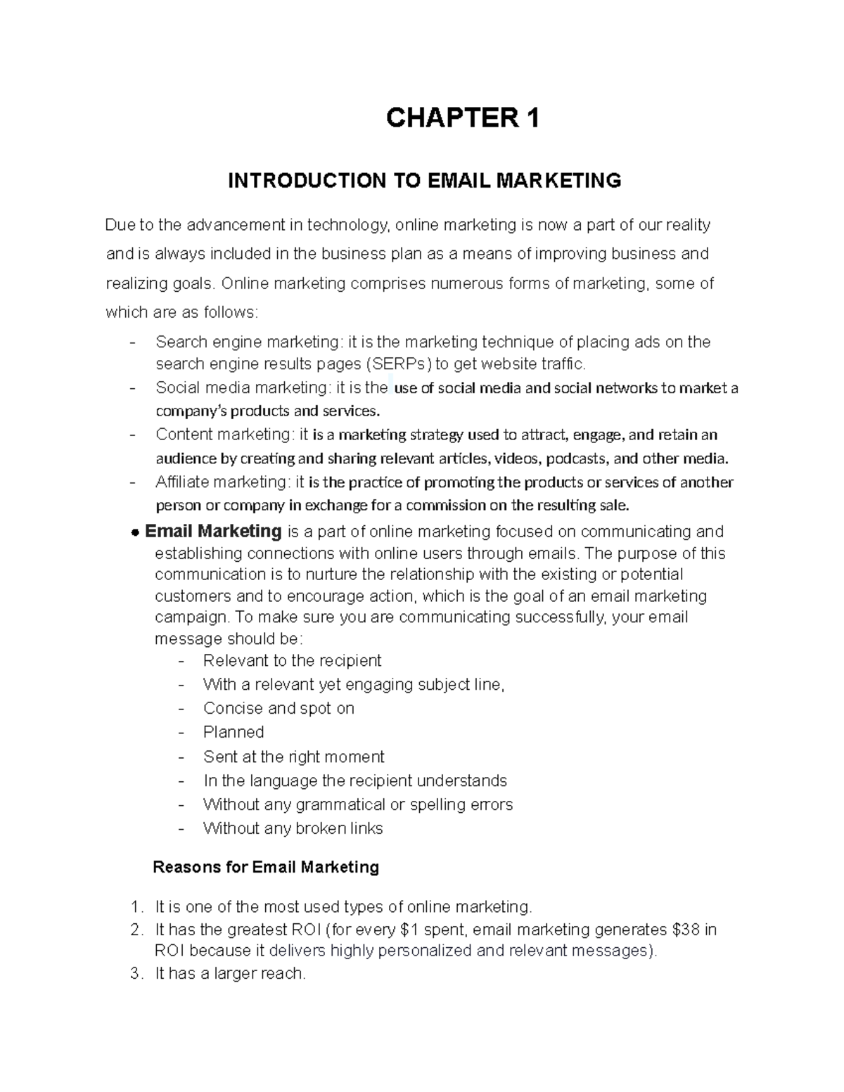 CHAPTER 1: INTRODUCTION TO EMAIL MARKETING - EMAIL MARKETING THEORY ...