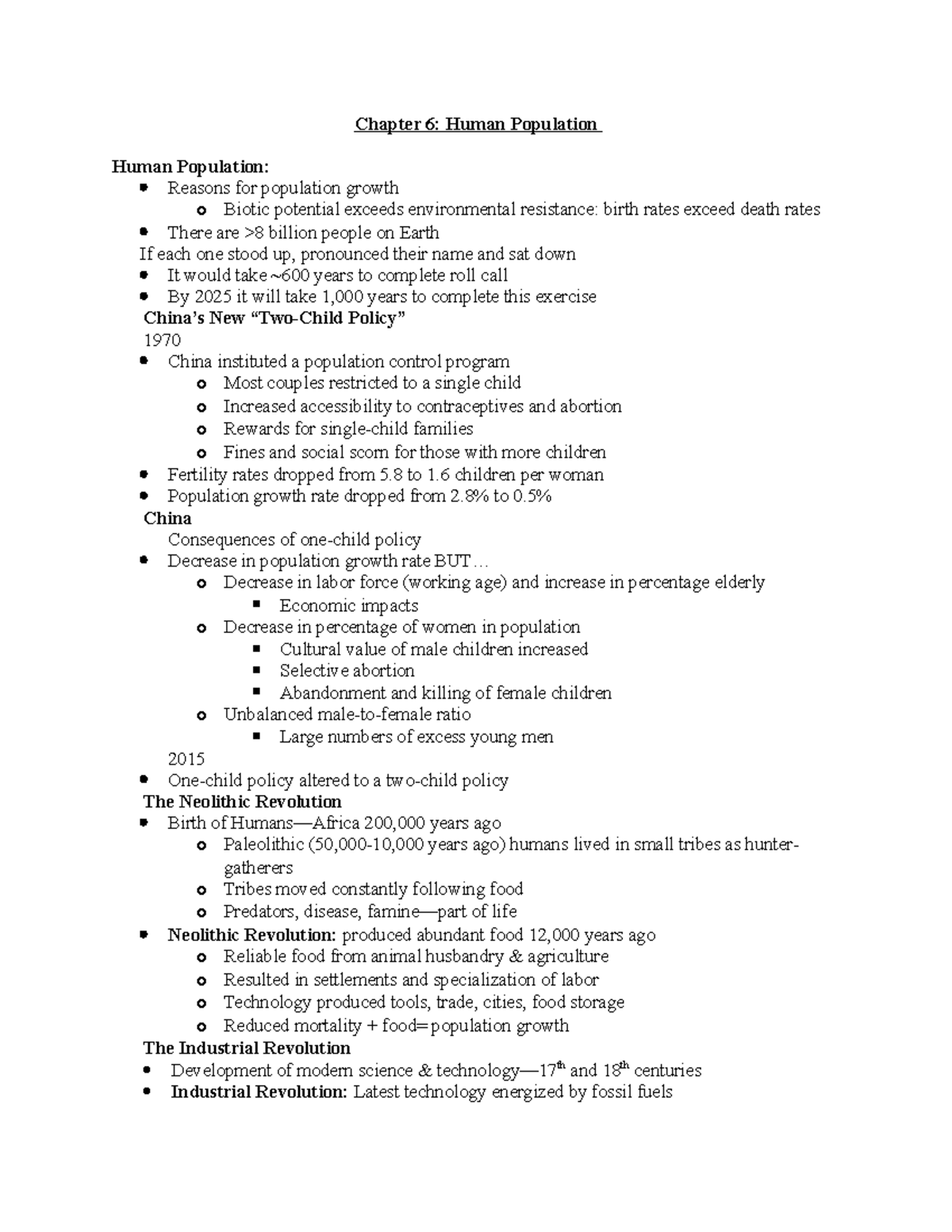 Chapter 6 - Human Population Dynamics in Environmental Science - Studocu