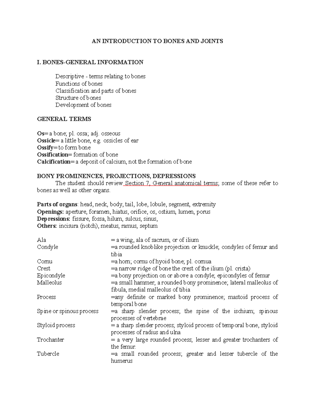CH 5: Introduction to Bones and Joints - Key Concepts and Functions ...
