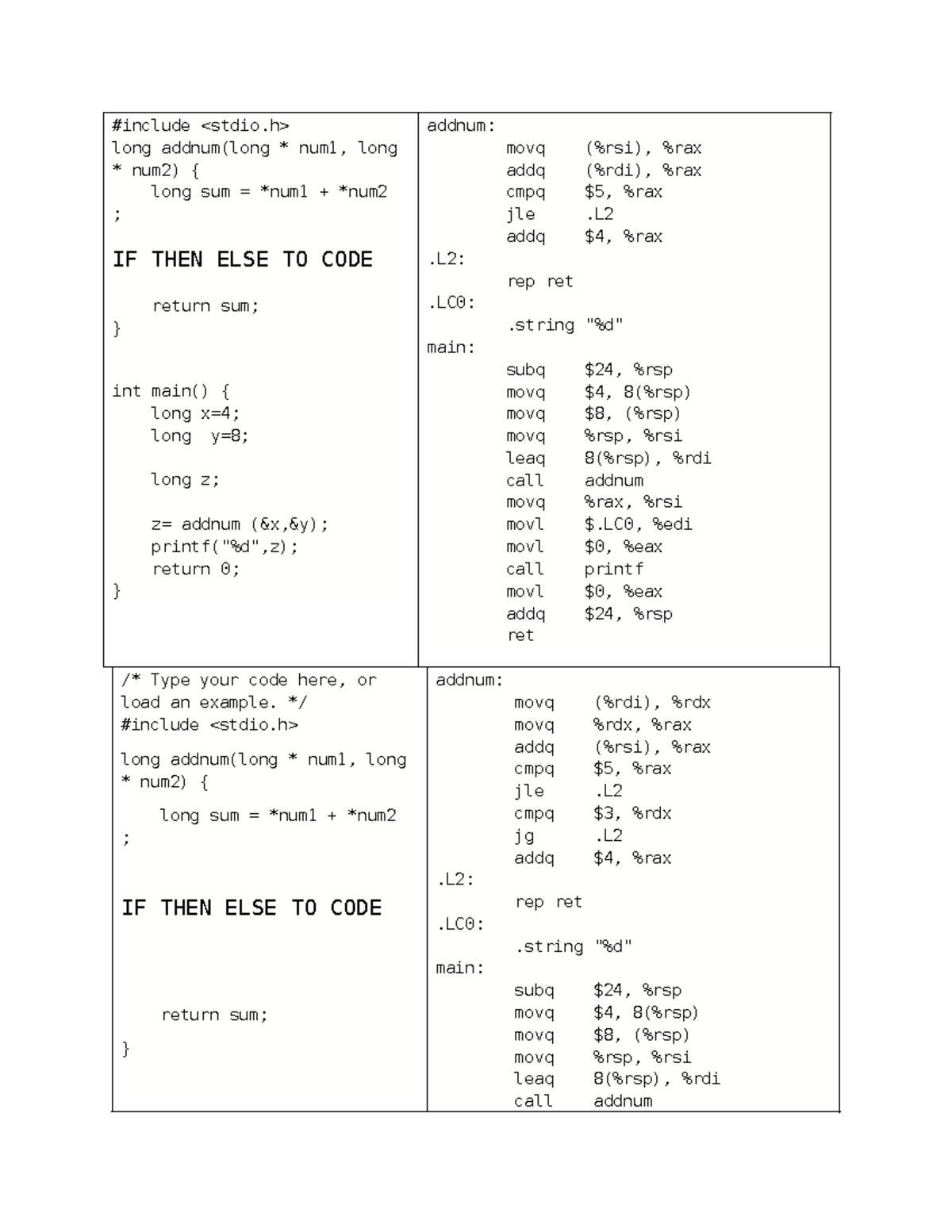 Recitation IF-THEN-ELSE Problems: C Programming Code Examples - Studocu