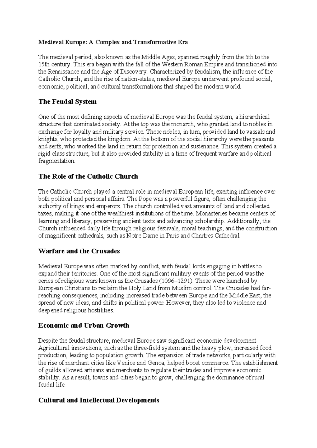 Medieval Europe - This era began with the fall of the Western Roman ...