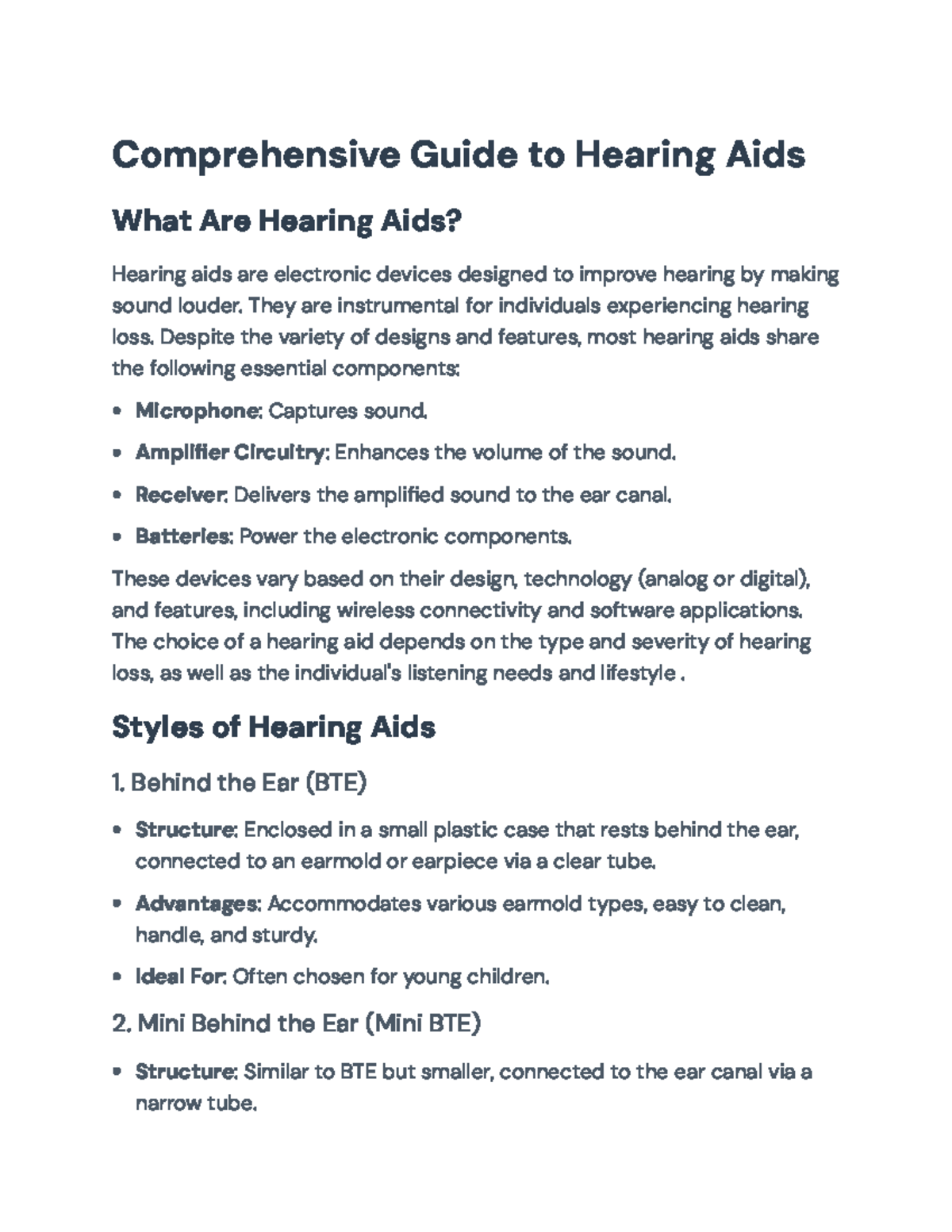 Comprehensive Guide to Hearing Aids: Types, Features, and Benefits ...