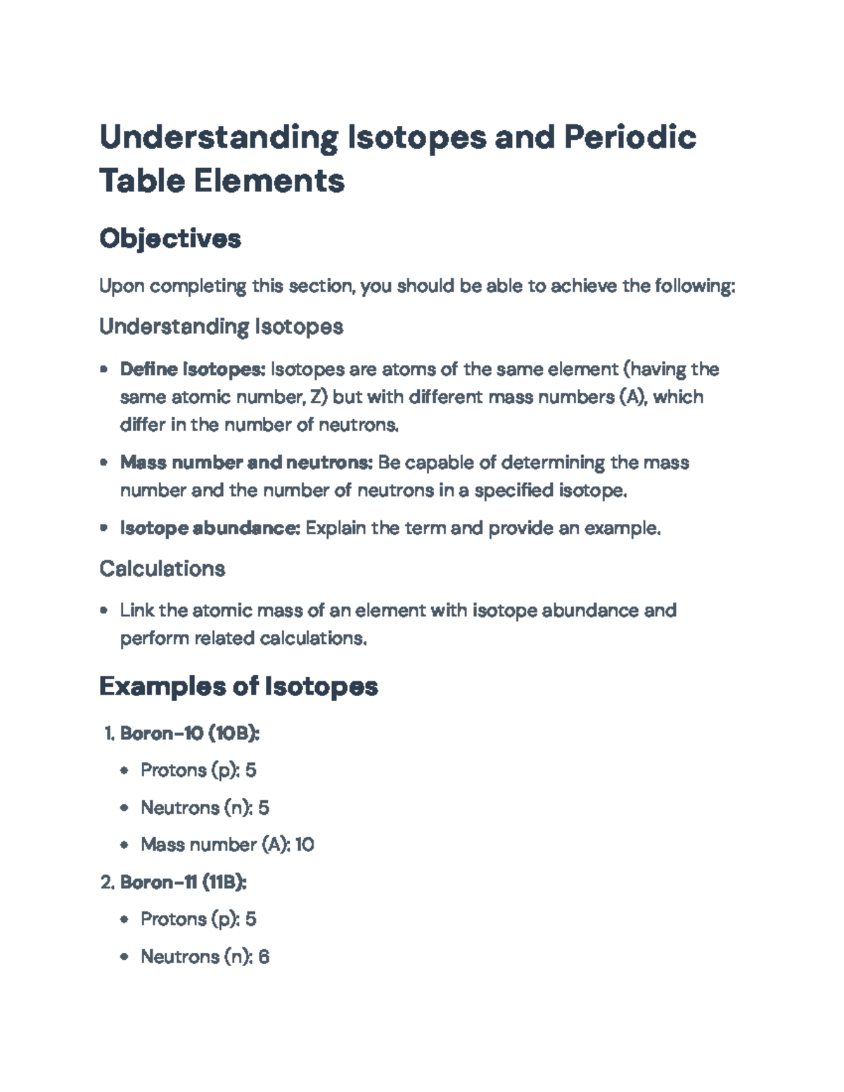 Understanding Isotopes and Periodic Table Elements: Chapter 2 Notes ...