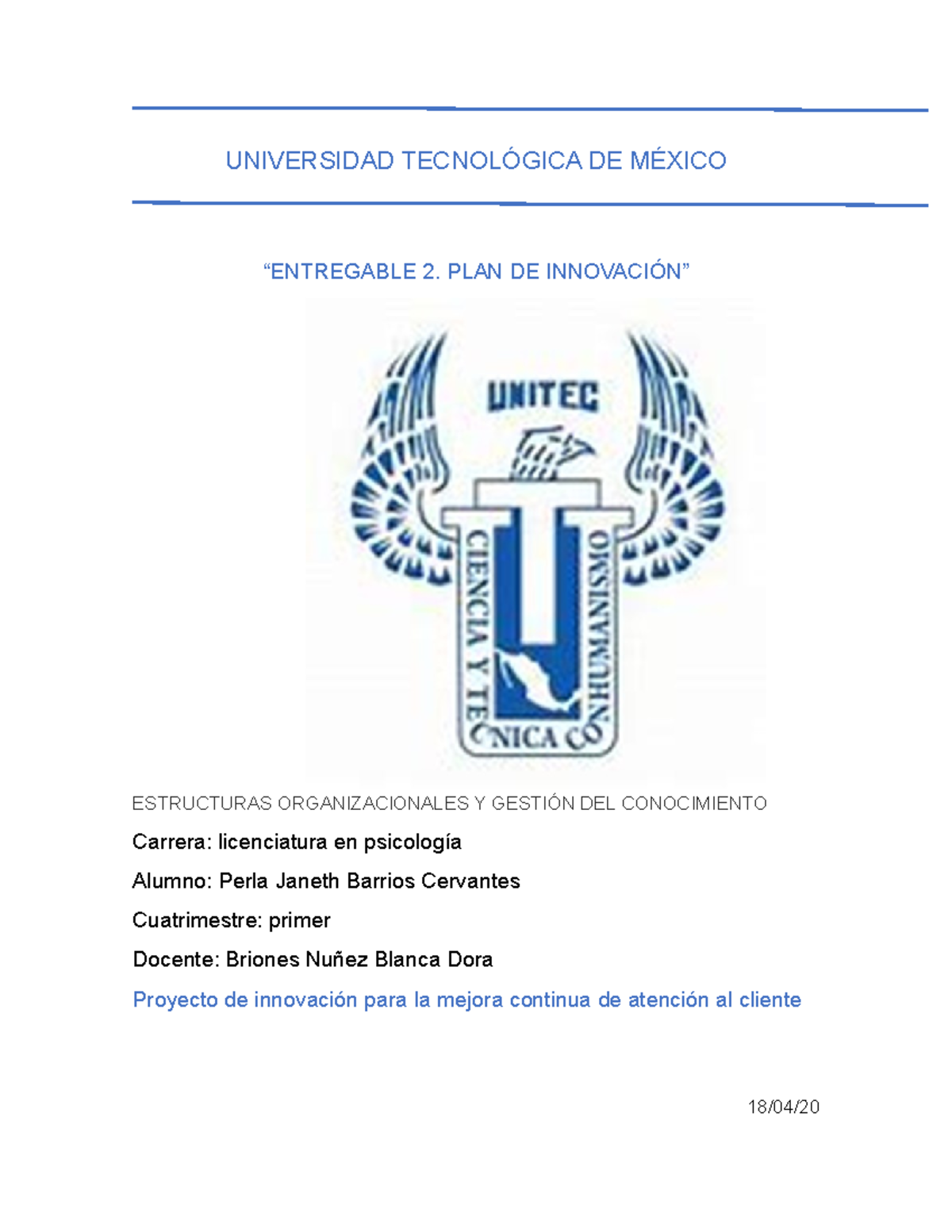 Entregable 2 Plan De Innovación En Estructuras Organizacionales Studocu