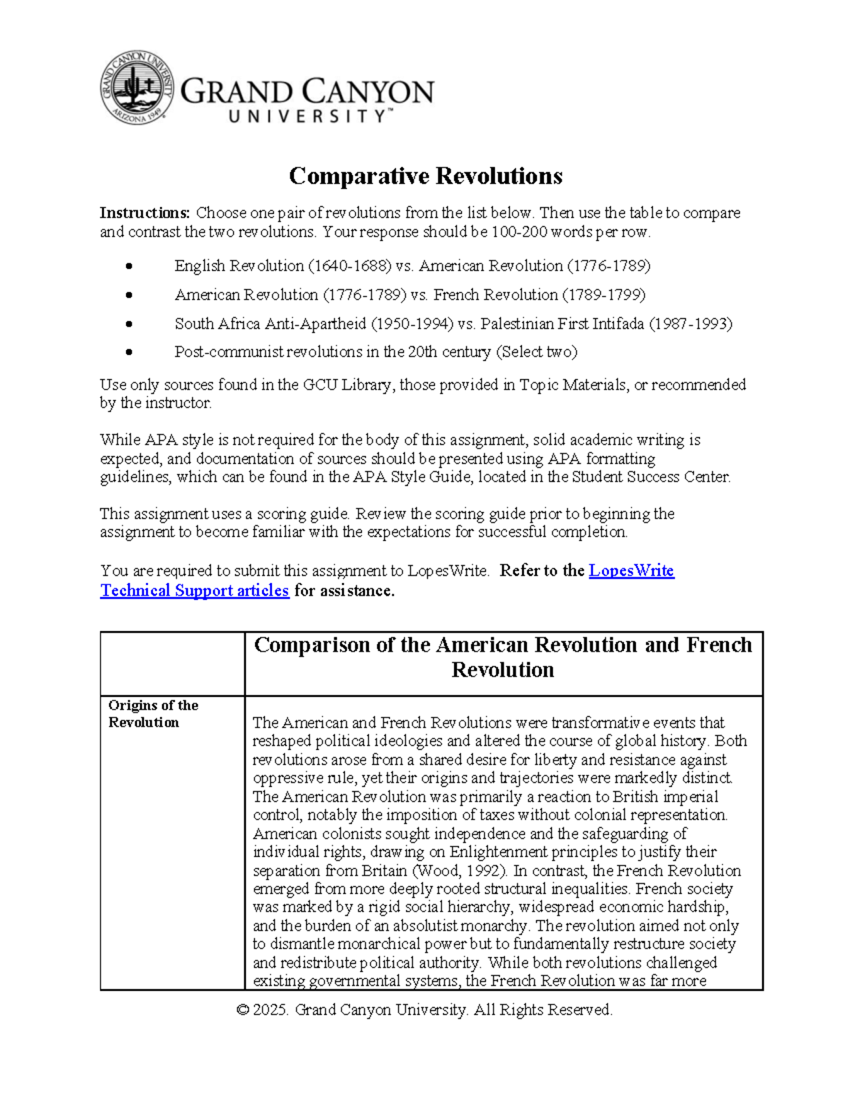 HIS 386 RS T3 Comparative Analysis of the American and French ...