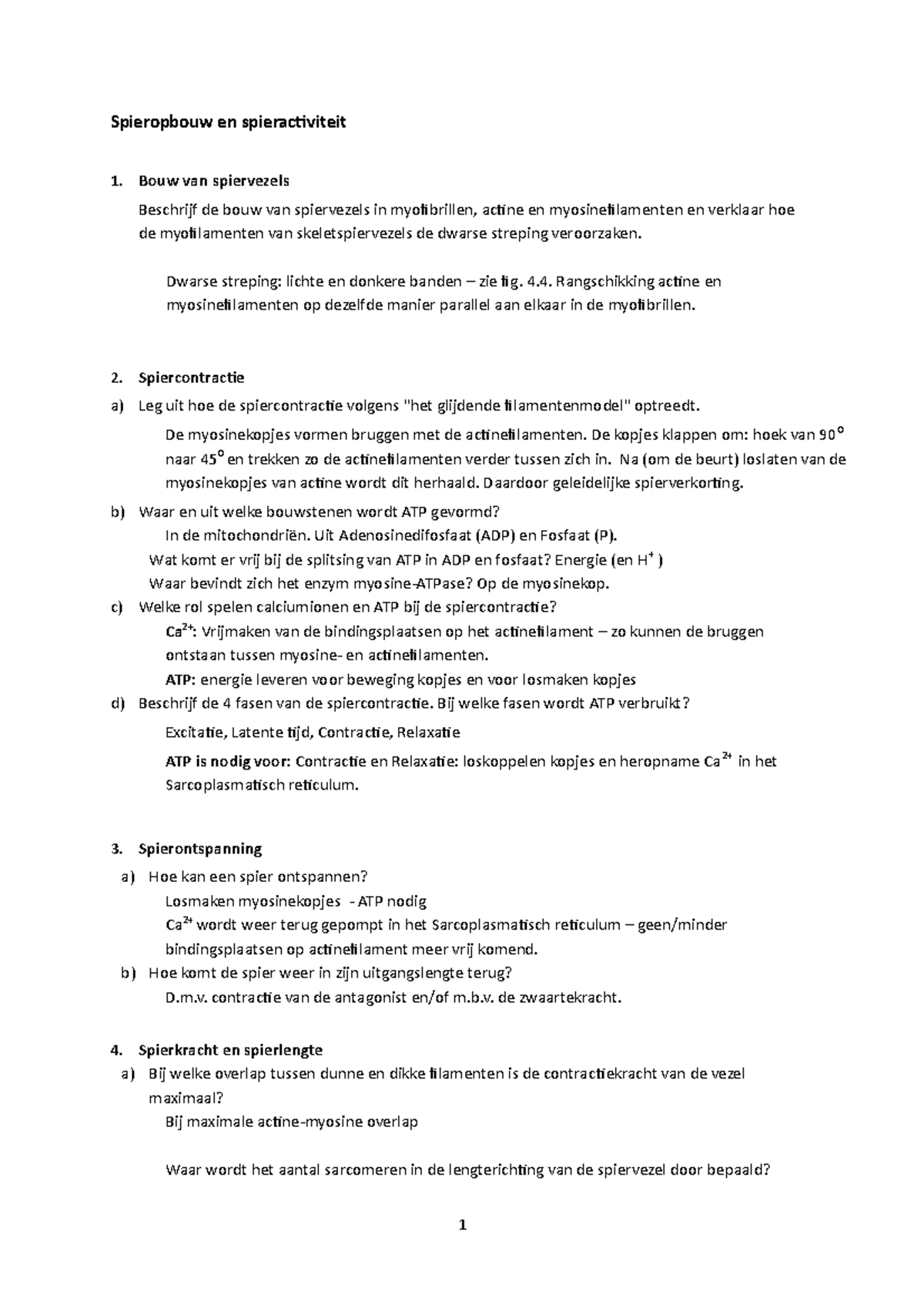 Spieropbouw en Activiteit: Een Analyse van Spiercontractie en Functie ...