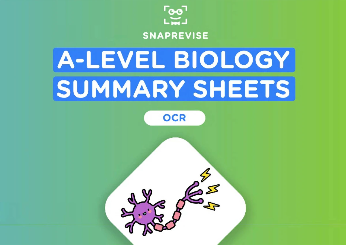 OCR A-Level Biology Comprehensive Cheatsheet Summary - Studocu