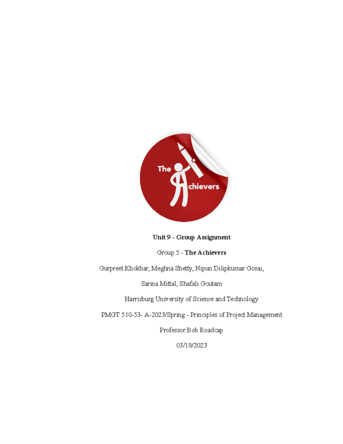 Unit 9 - Group Assignment - Part 1 - PMGT 510 - Project Management ...