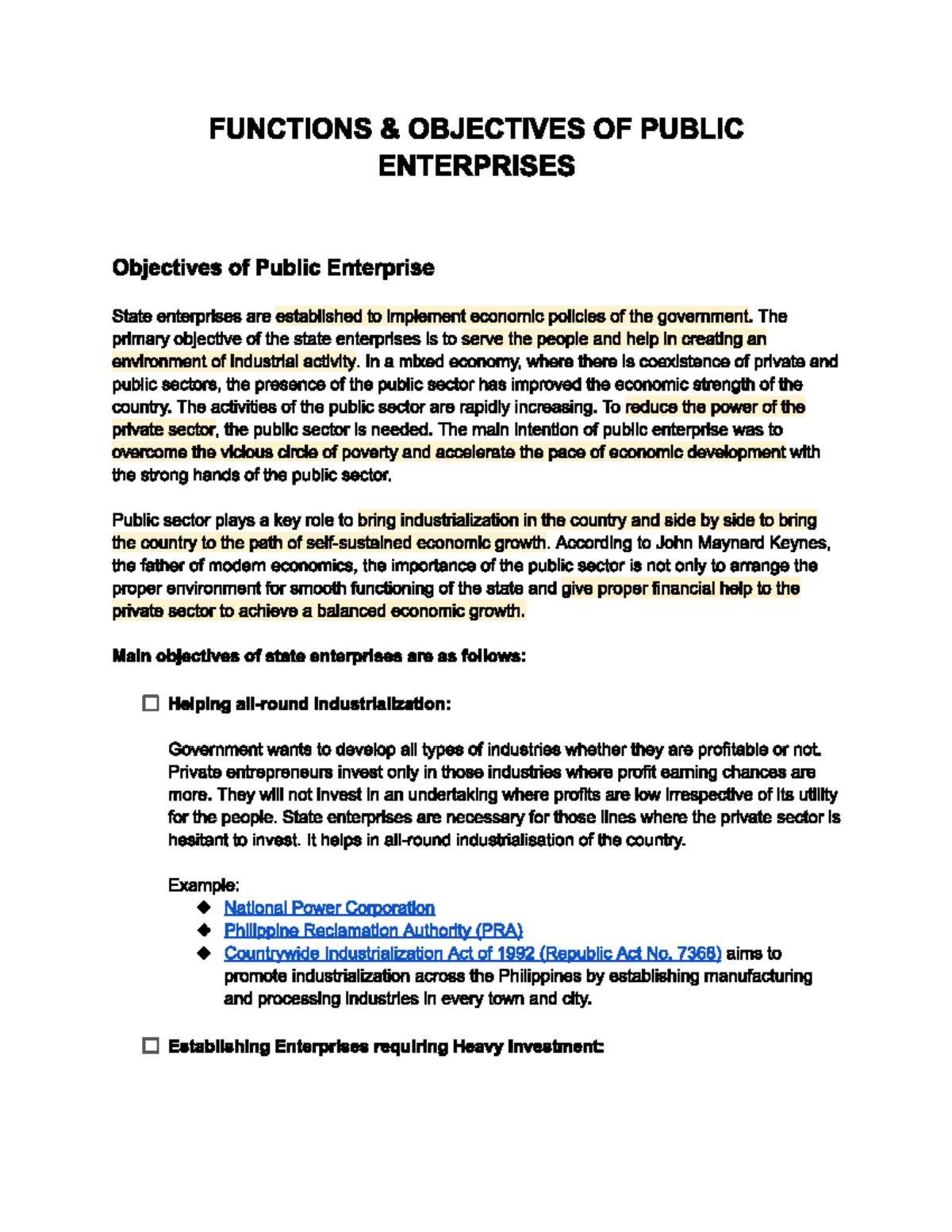 Functions & Objectives of Public Enterprises - FUNCTIONS OBJECTIVES OF ...