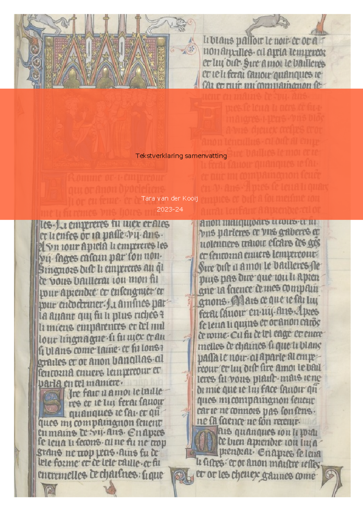 Tekstverklaring Samenvatting van Middelnederlands 1: Grammatica en ...