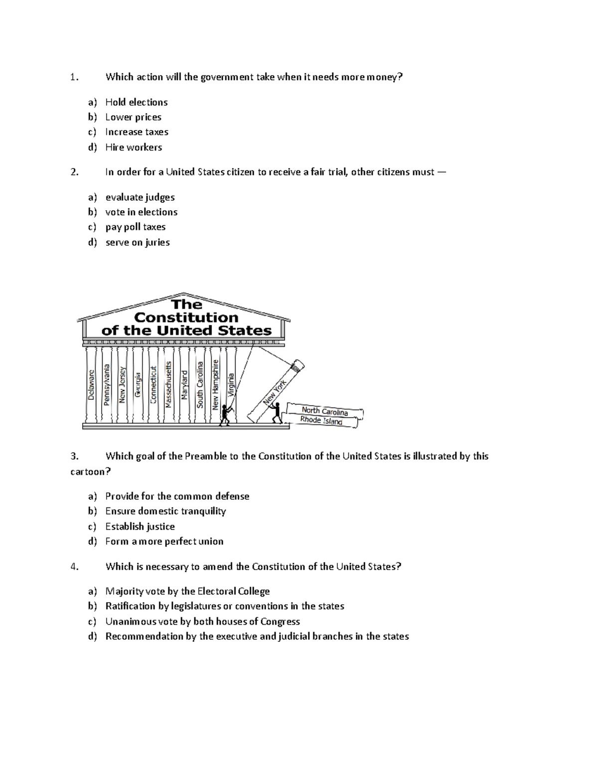 Study Guide Answer Key - CIVICS EOC PRACTICE MATERIAL - Study Guide ...