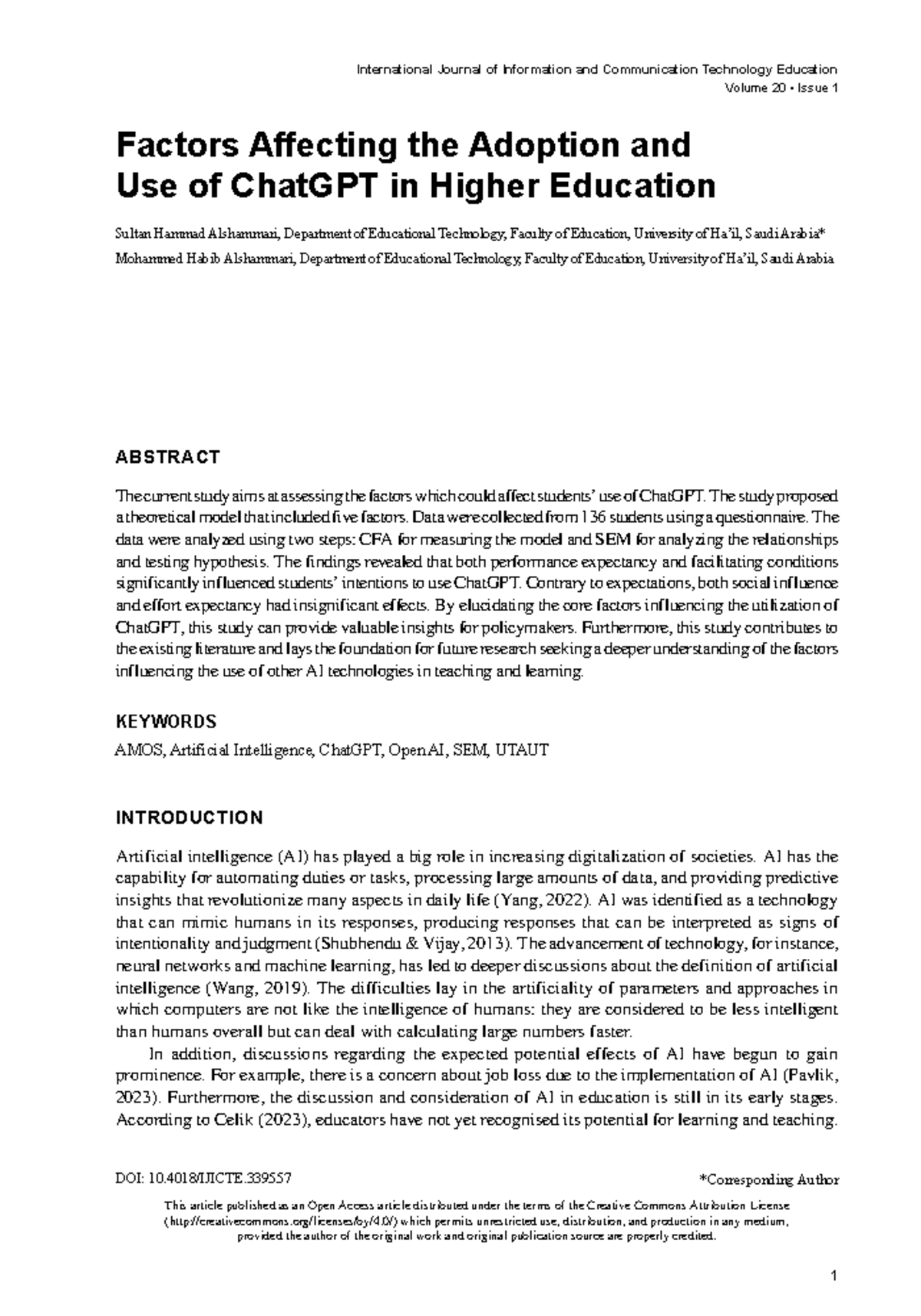Factors Influencing ChatGPT Adoption in Higher Ed: A UTAUT Study - Studocu