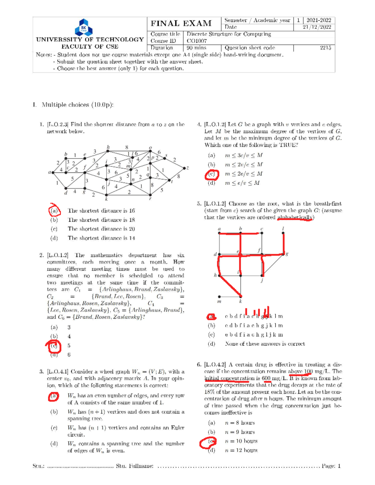 221 SV - Final Exam CO1007: Discrete Structures Overview - Studocu