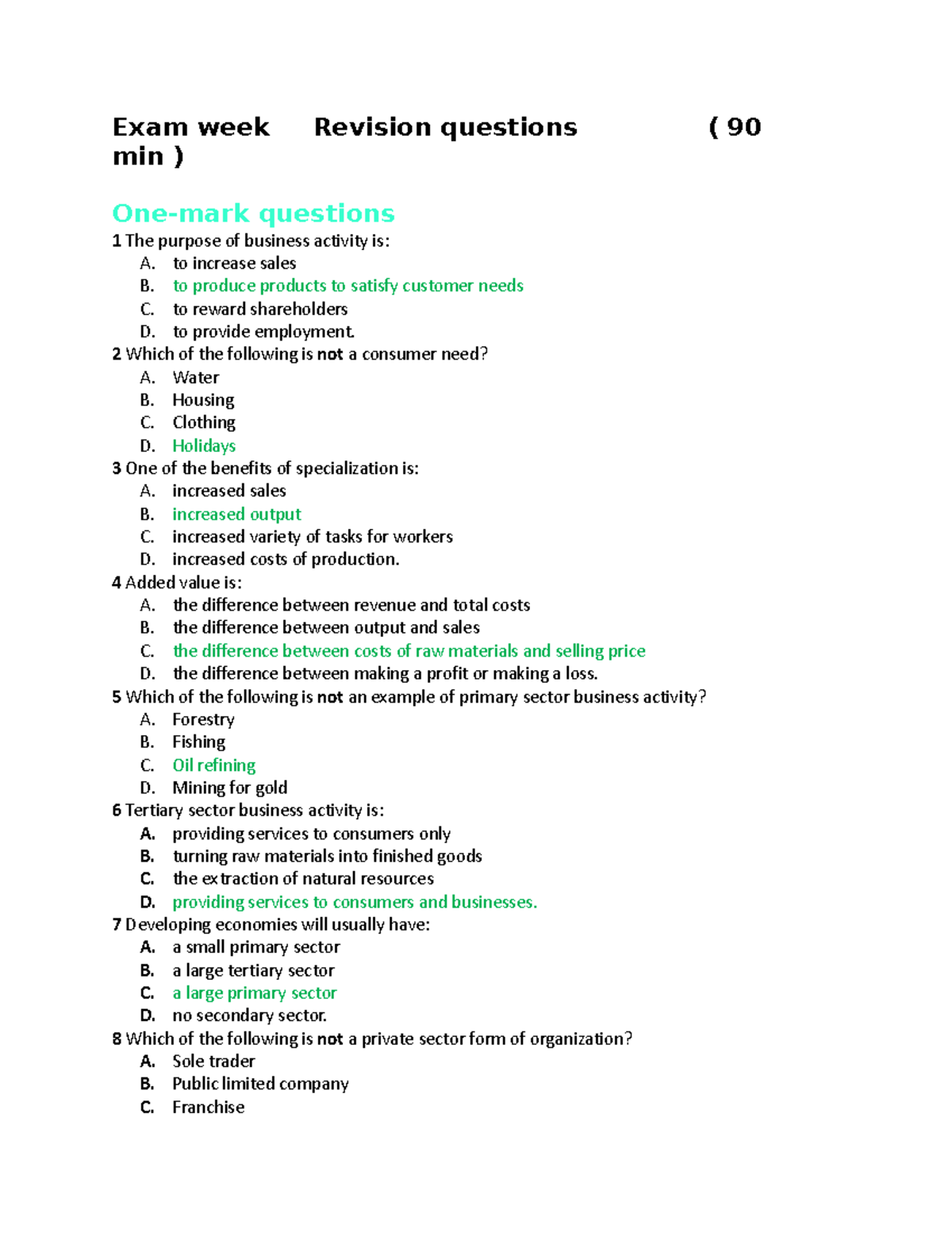 Midterm Test Zahar - Business Practice Questions & Revision Materials ...