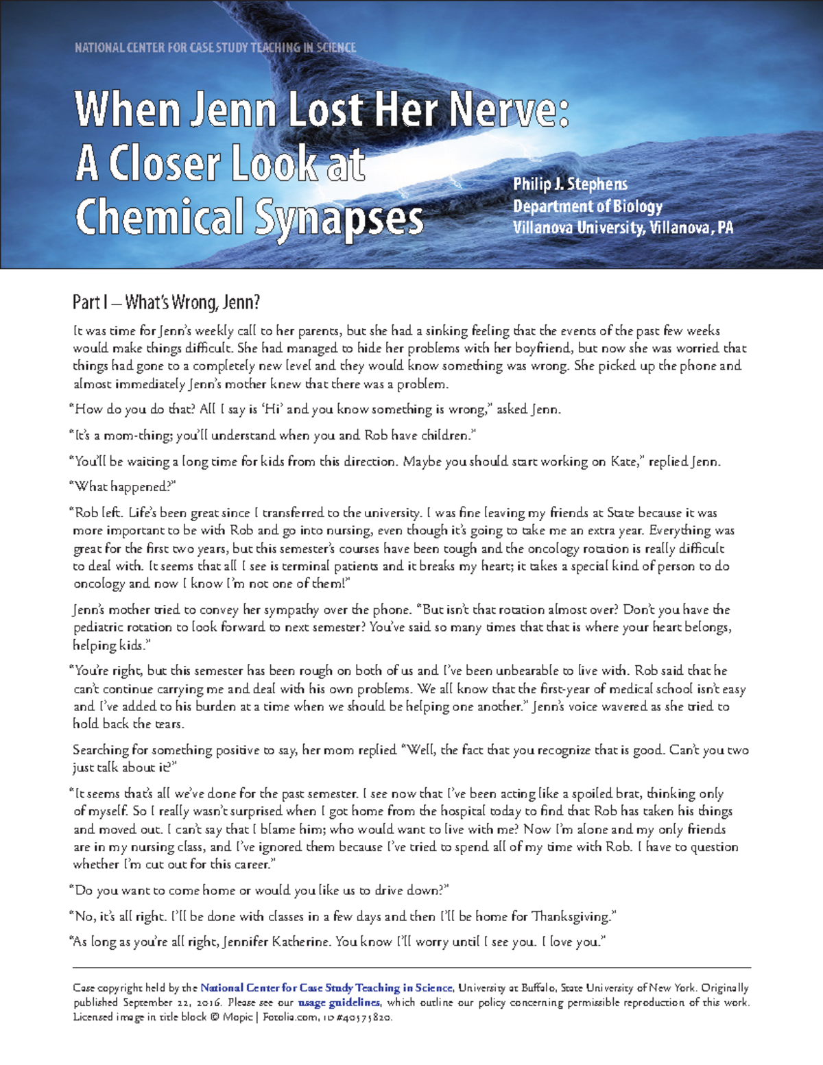 Case Study: Neurotransmitter Dynamics in "When Jenn Lost Her Nerve ...