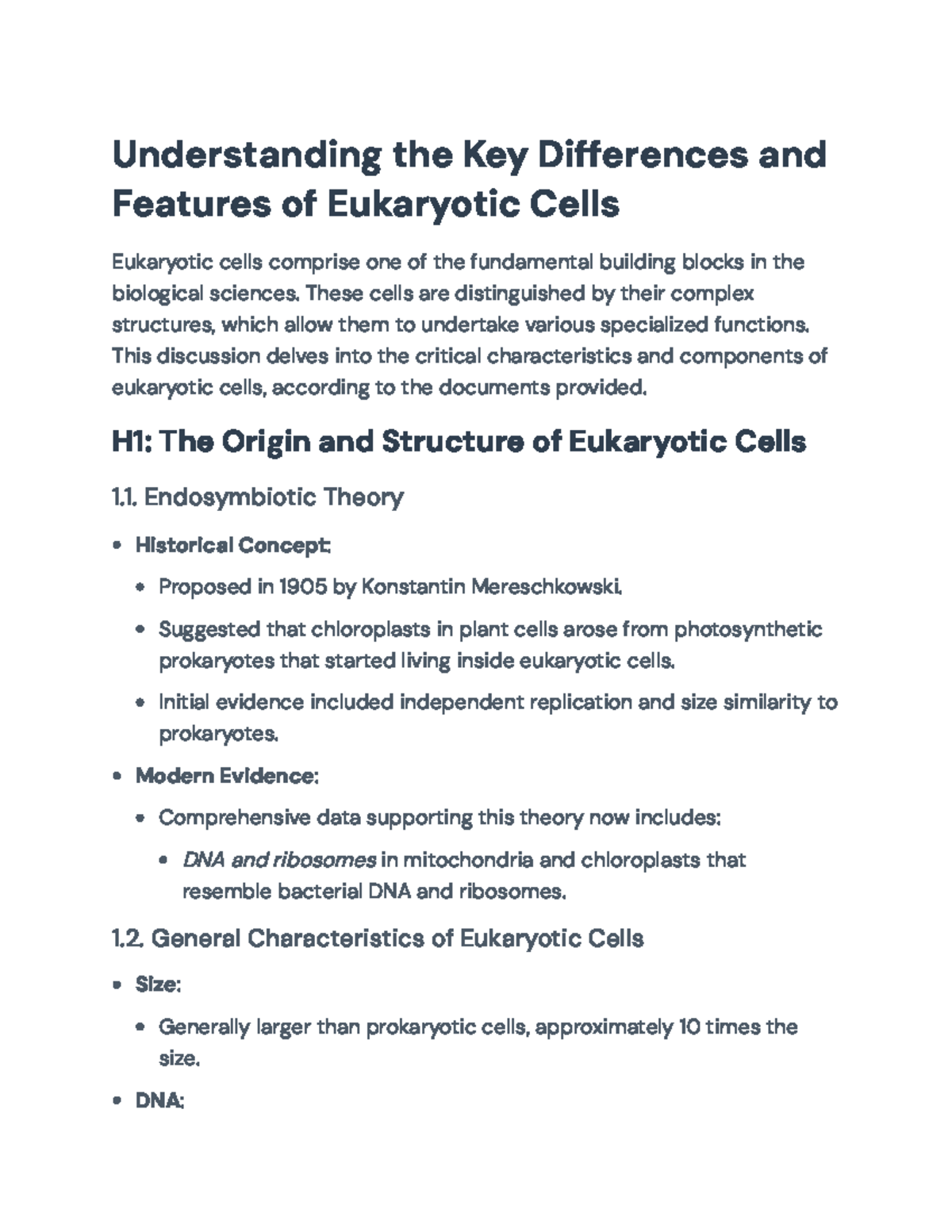 Understanding Eukaryotic Cells: Structures, Functions, and Origins ...