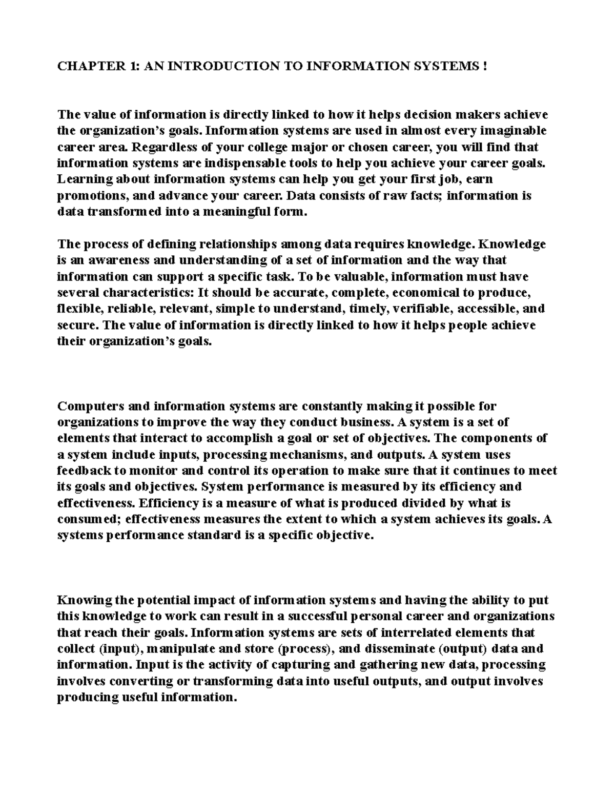 Chapter 1 Introduction To Management Information Systems Chapter 1 An Introduction To