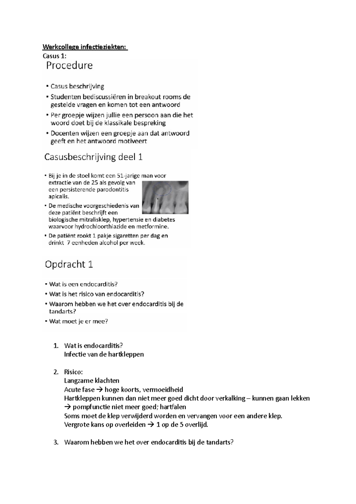 Werkcollege Infectieziekten: Endocarditis en Antibiotica Profylaxe ...