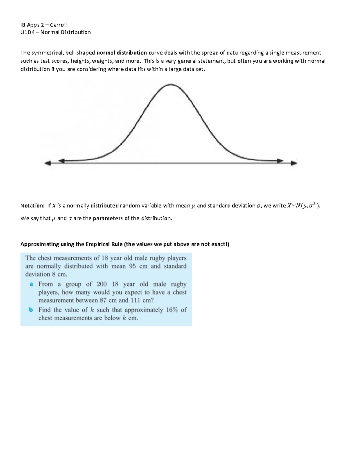 IB Apps 2 - U1D4 Overview of Normal Distribution & Its Applications ...