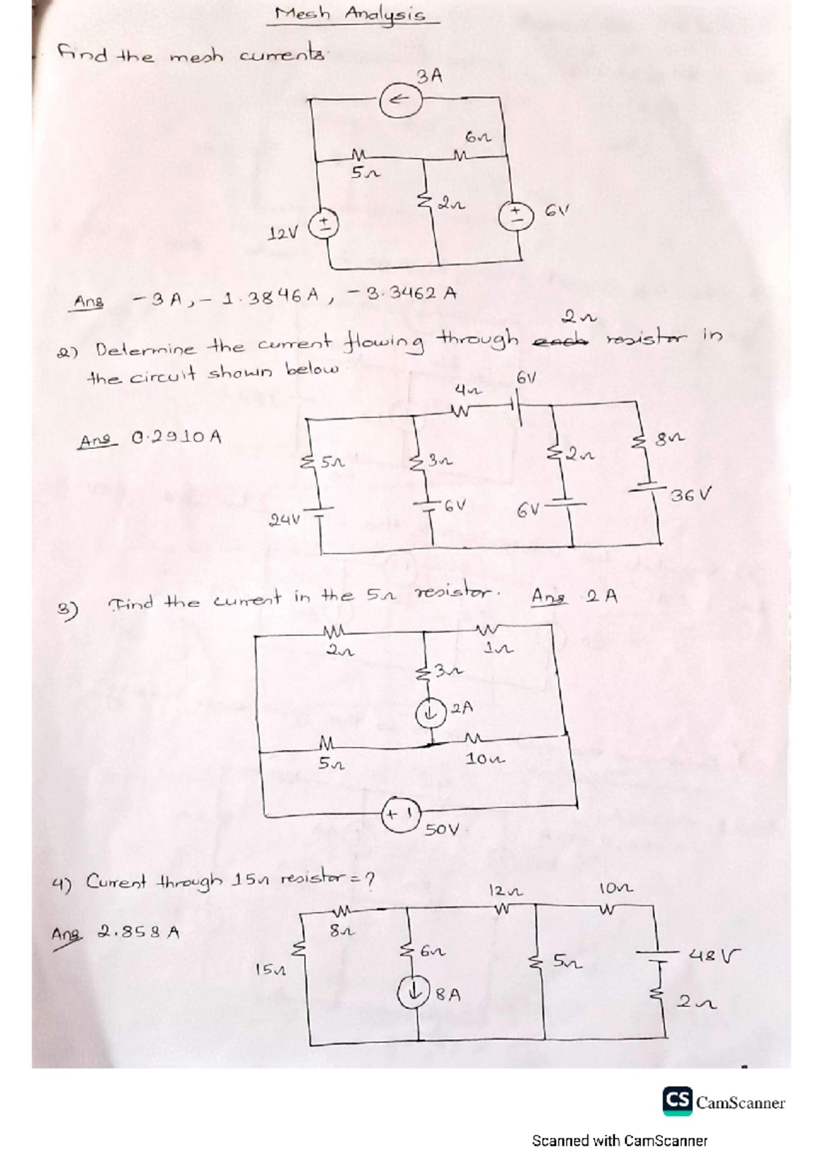 Mesh Analysis and Current Calculations: Basic Electrical Tutorial - Studocu