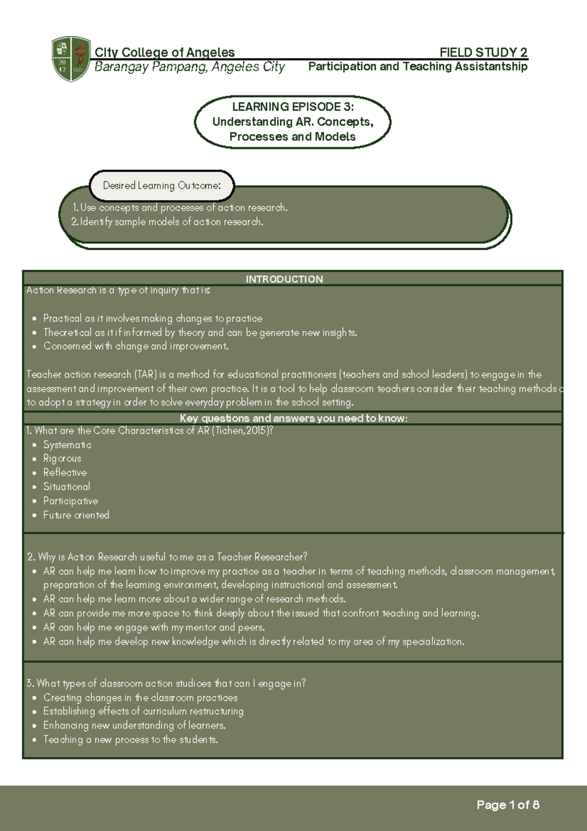 Haboc.joy - LEARNING EPISODE 3: Understanding AR. Concepts, Processes ...