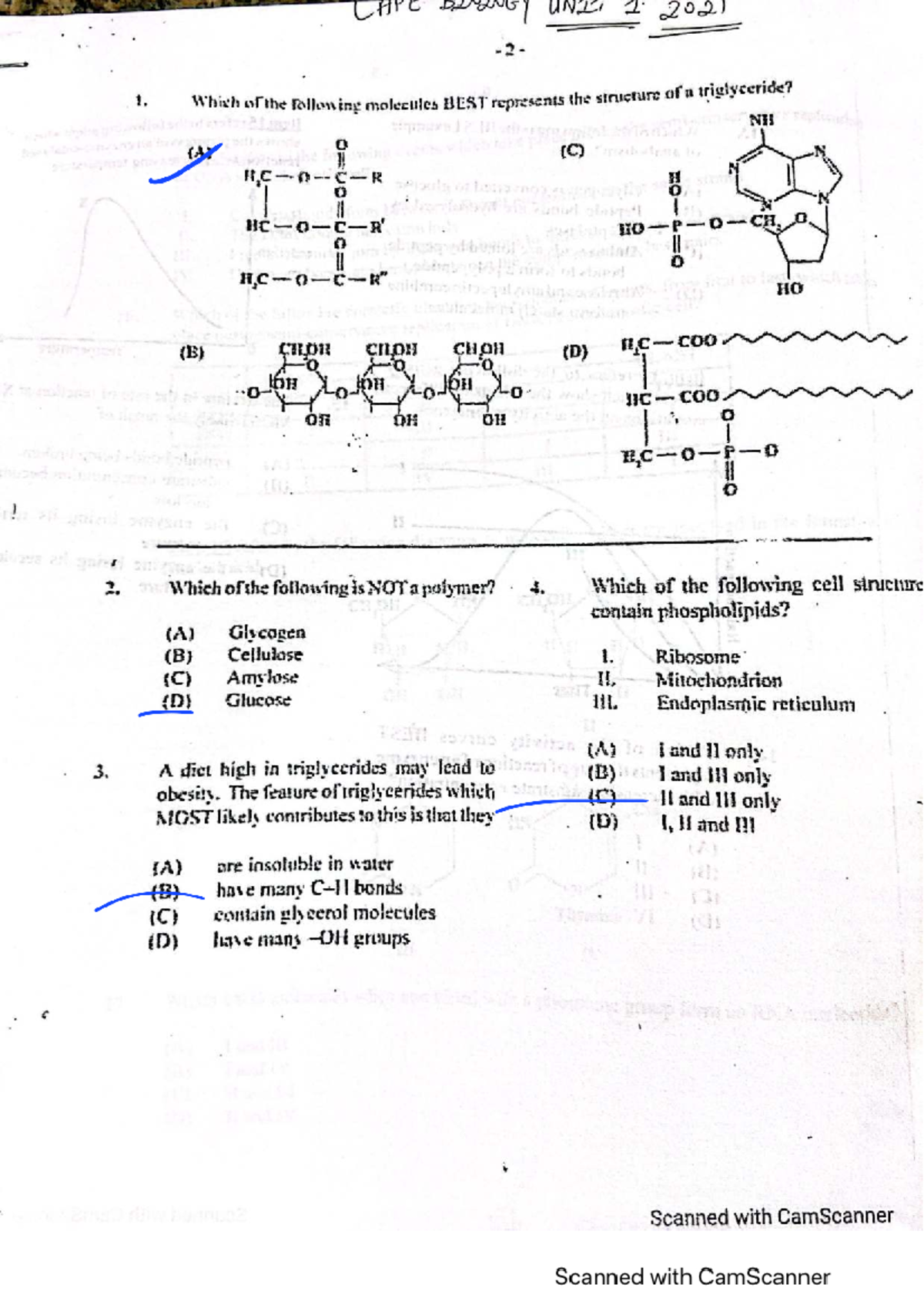 CAPE Biology Unit 1 Paper 1 Exam Review 2021 - Studocu