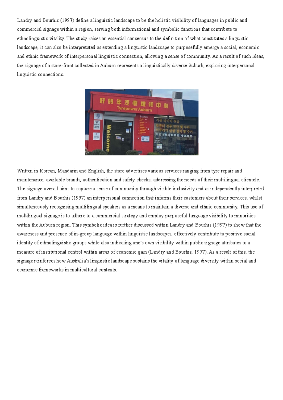 Linguistic Landscape Analysis: AT1 Portfolio on Multilingual Signage ...