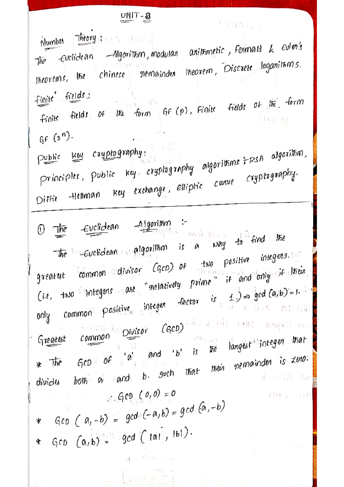 CNS-2 unit - cns unit 2 materials - Number Theory: The Euclidean ...