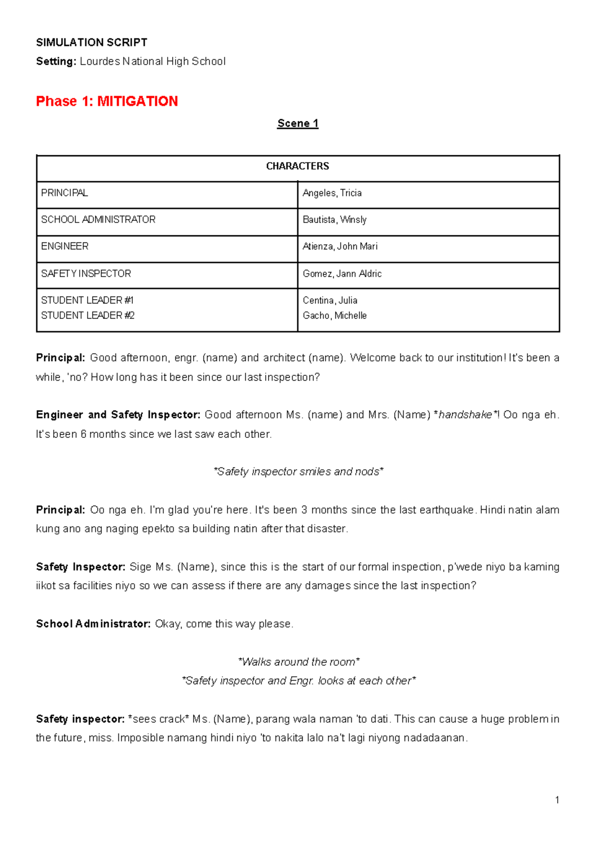 Rubrics for Simulation Activity in Disaster Preparedness and Response ...