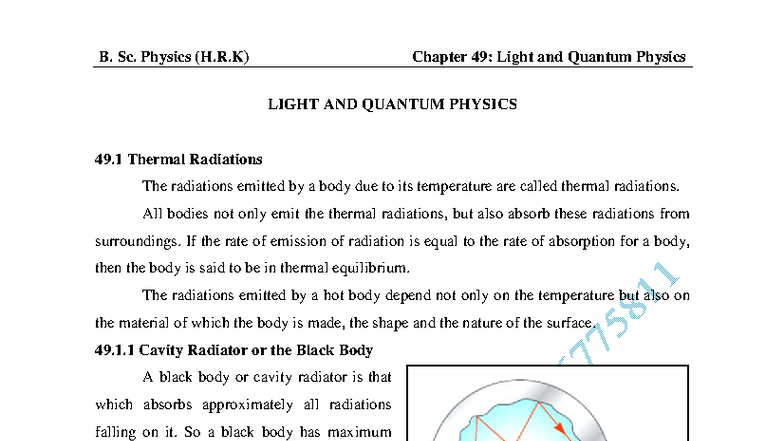 B. Sc. Physics (H.R.K) Chapter 49: Light & Quantum Physics Overview ...