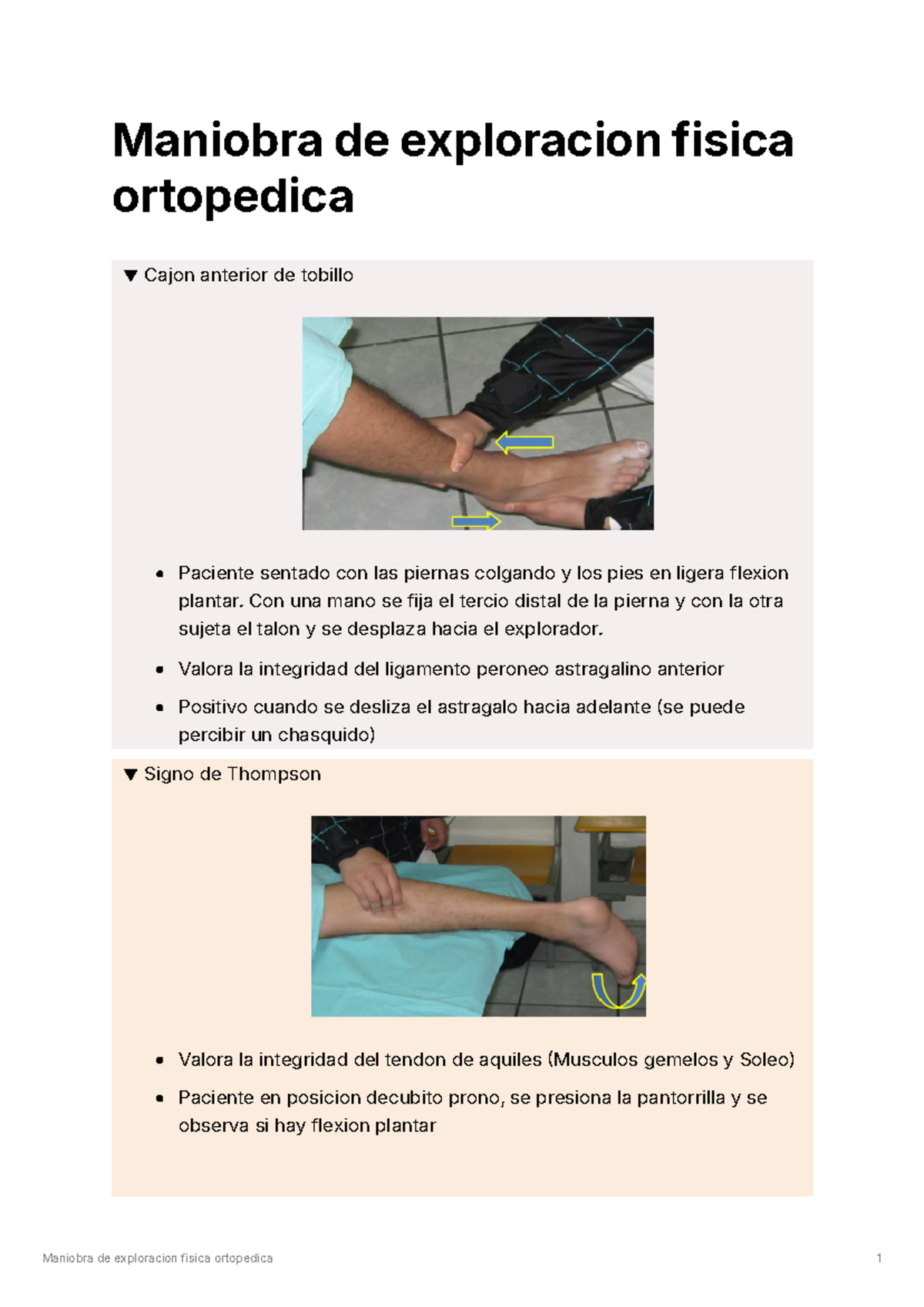Maniobras de Exploración Física en Ortopedia: Guía Completa - Studocu