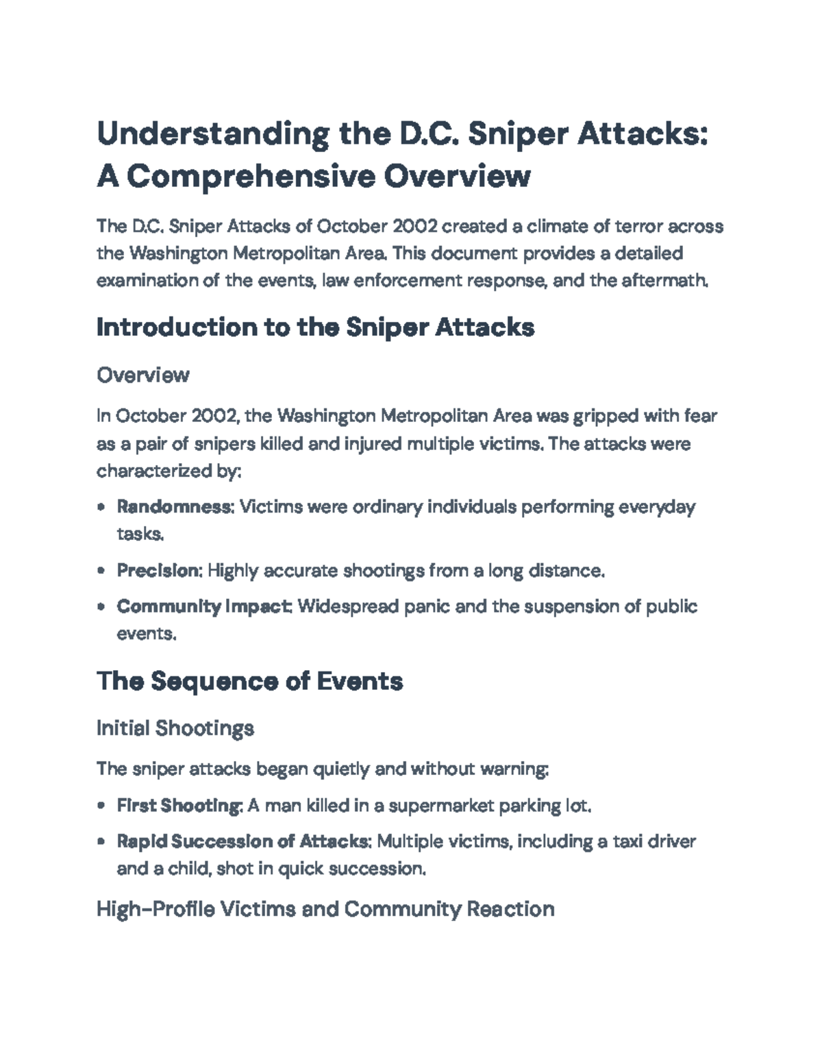Understanding the D.C. Sniper Attacks: A Detailed Examination ...