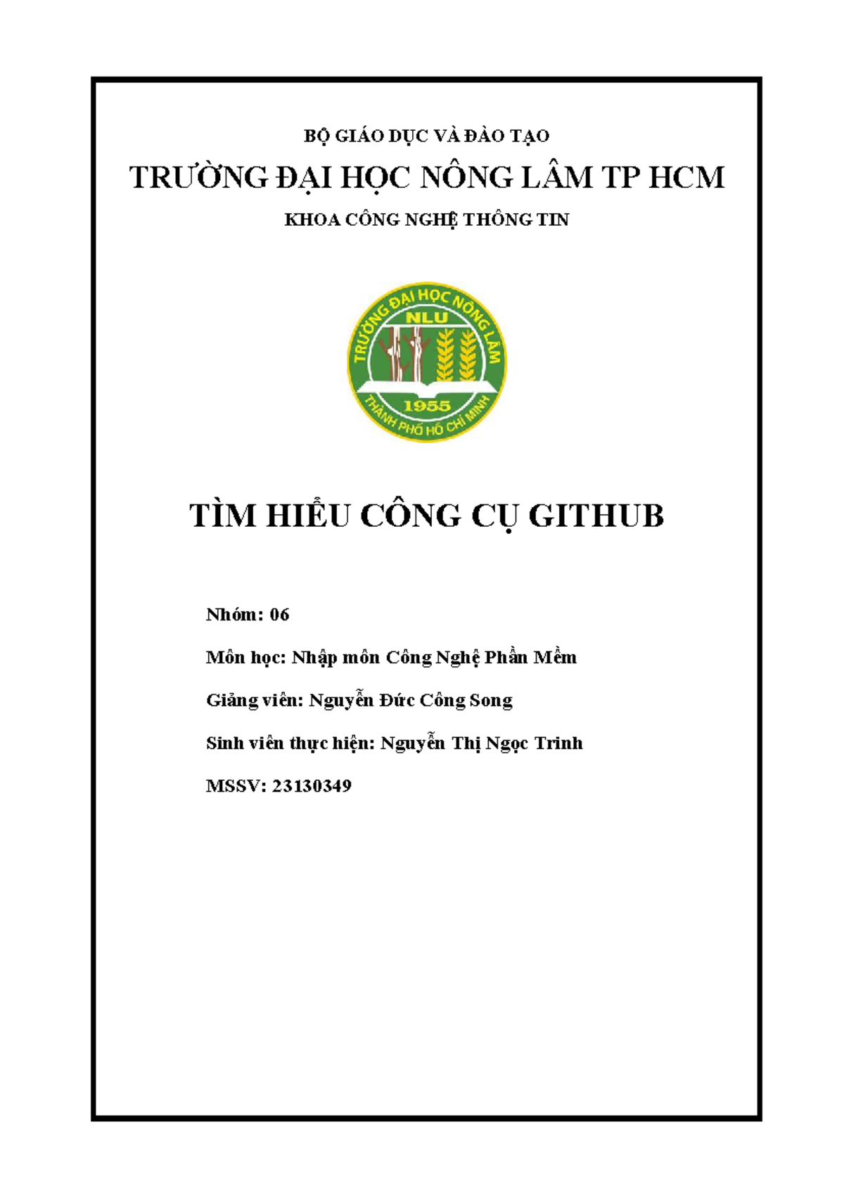 Tìm Hiểu Về GitHub Trong Môn Nhập Môn Công Nghệ Phần Mềm (Môn: CNTT ...