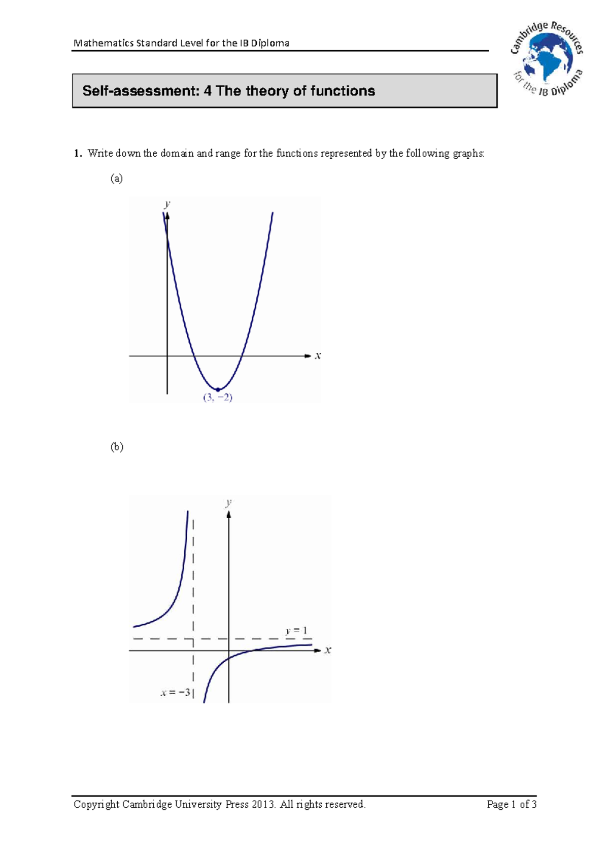 IB MSL 4: Functions Domain & Range Assessment Notes - Studocu