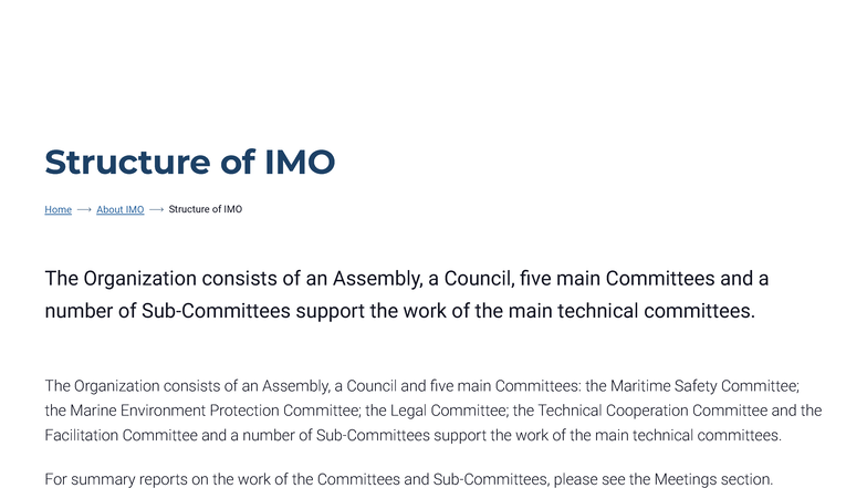 IMO Structure Overview: Assembly, Council & Committees - Studocu