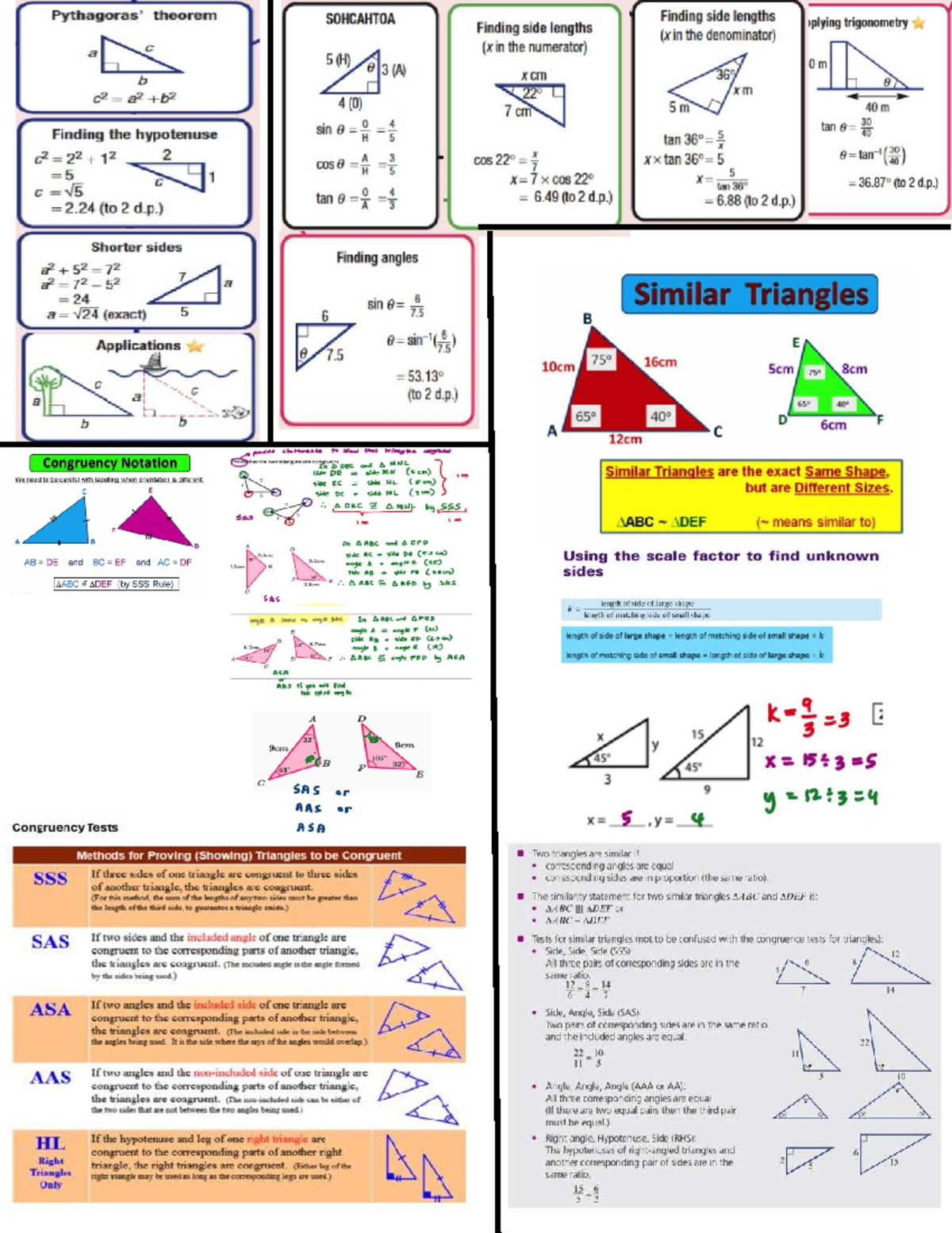 Year 9 Maths Notes 2: Trigonometry & Similar Triangles Practice - Studocu