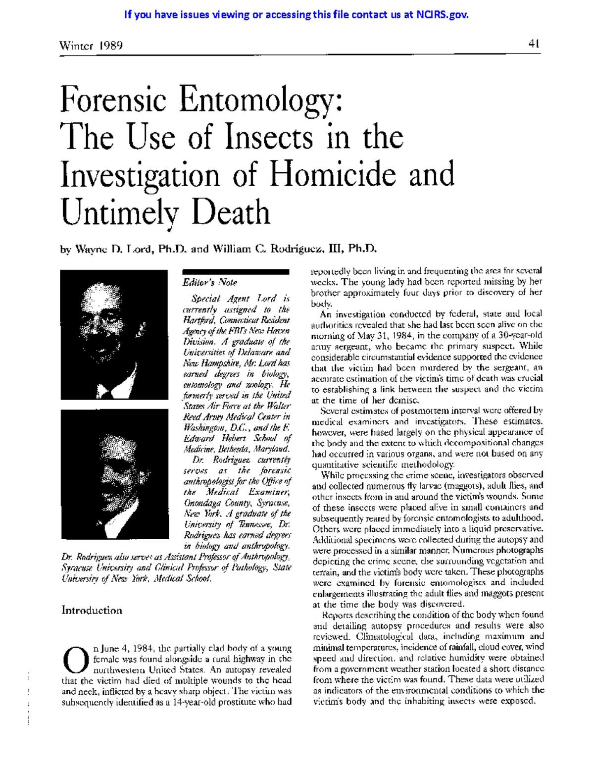 Forensic Entomology in Homicide Investigations: Case Studies and ...