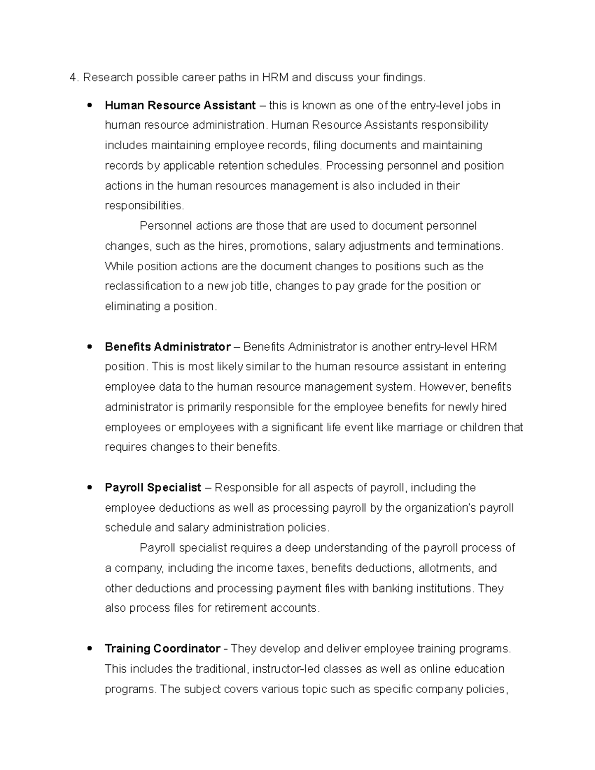 Exploring Career Paths in HRM: Roles and Responsibilities - Studocu