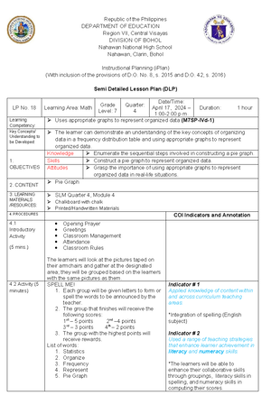 Lesson Plan 6 Summative Test Module 4 1 - Republic of the Philippines ...