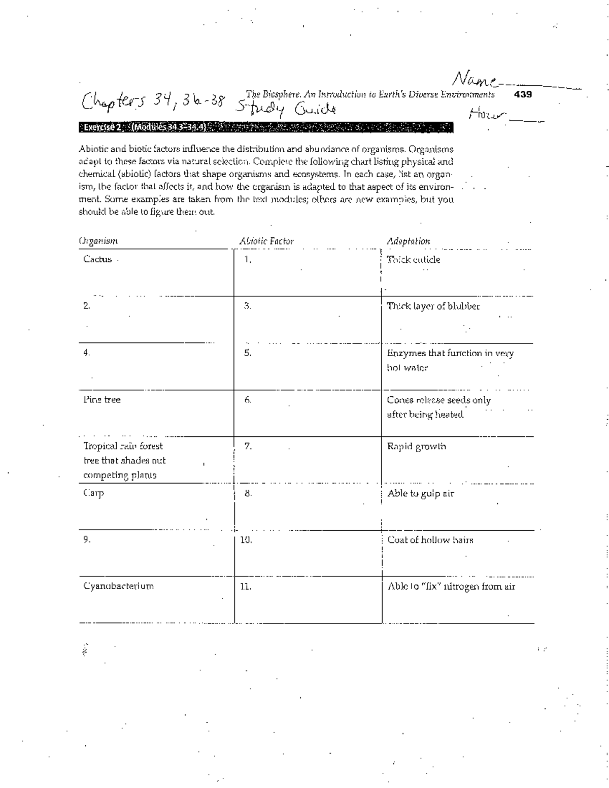 Biosphere Study Guide: Abiotic & Biotic Factors in Ecosystems 439 - Studocu