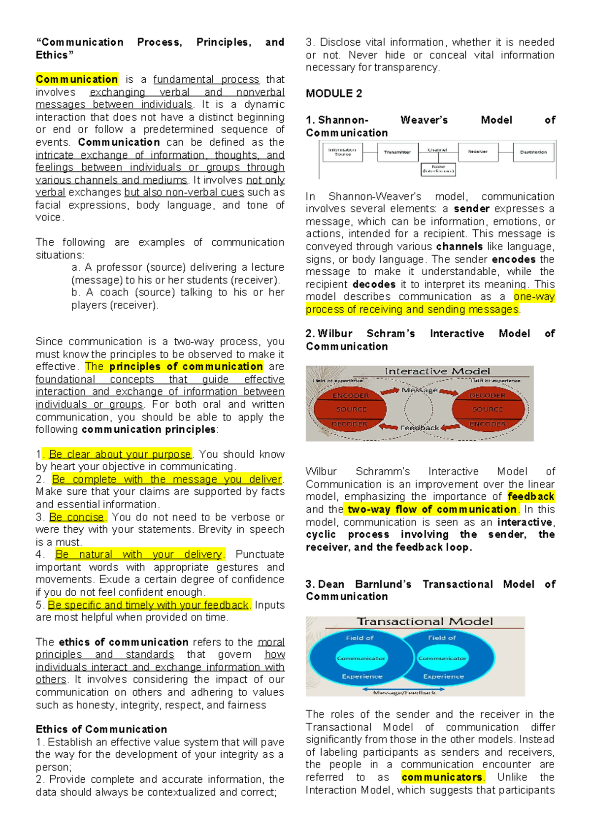 GEN001 - Communication Principles and Processes: A Comprehensive Review ...