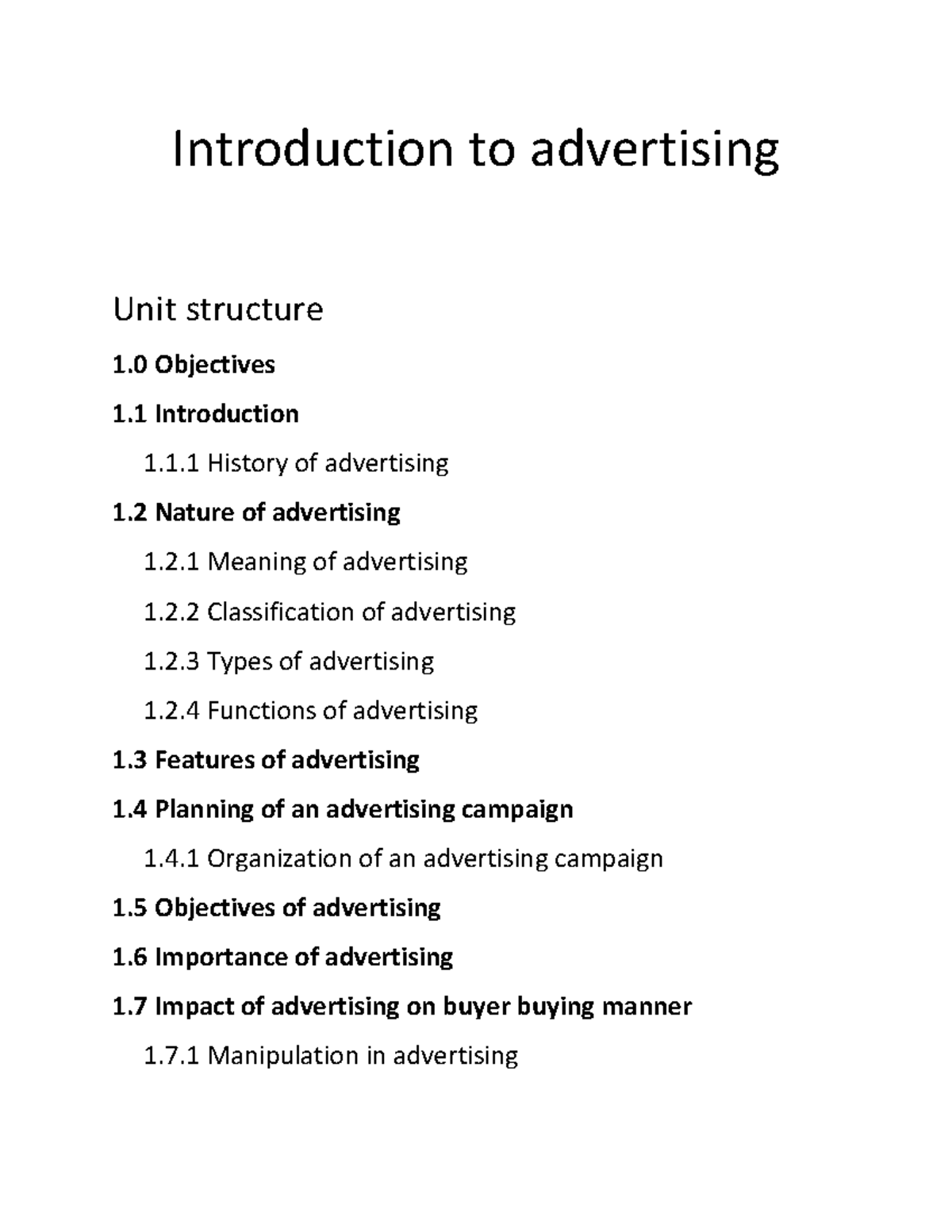 Introduction to Advertising: Concepts, Types, and Strategies - Studocu