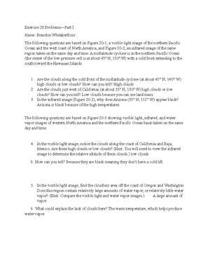 Exercise 19 Patrts 1,2, and 3 - Exercise 19 Problems—Part I Name: Brandon WhitakerRoss The ...