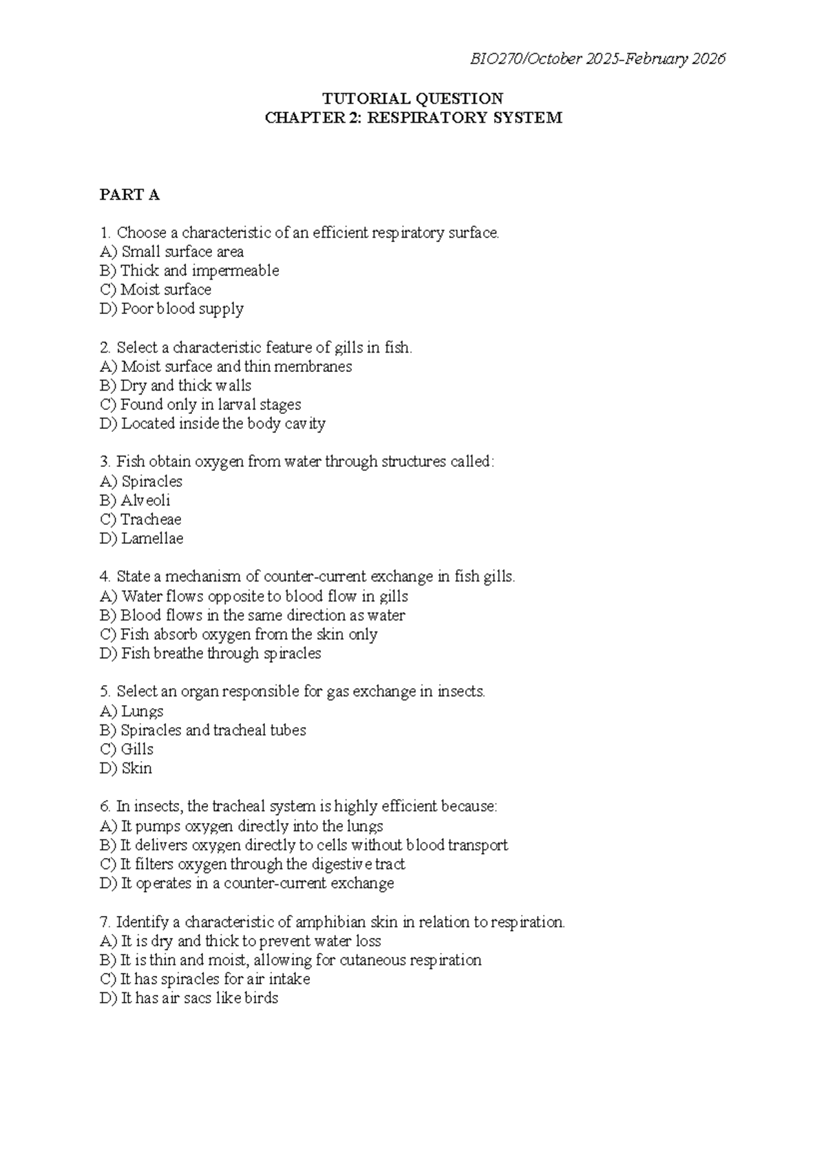 2026 TUTORIAL Q: CH 2 RESPIRATORY SYSTEM QUESTIONS & ANSWERS - Studocu