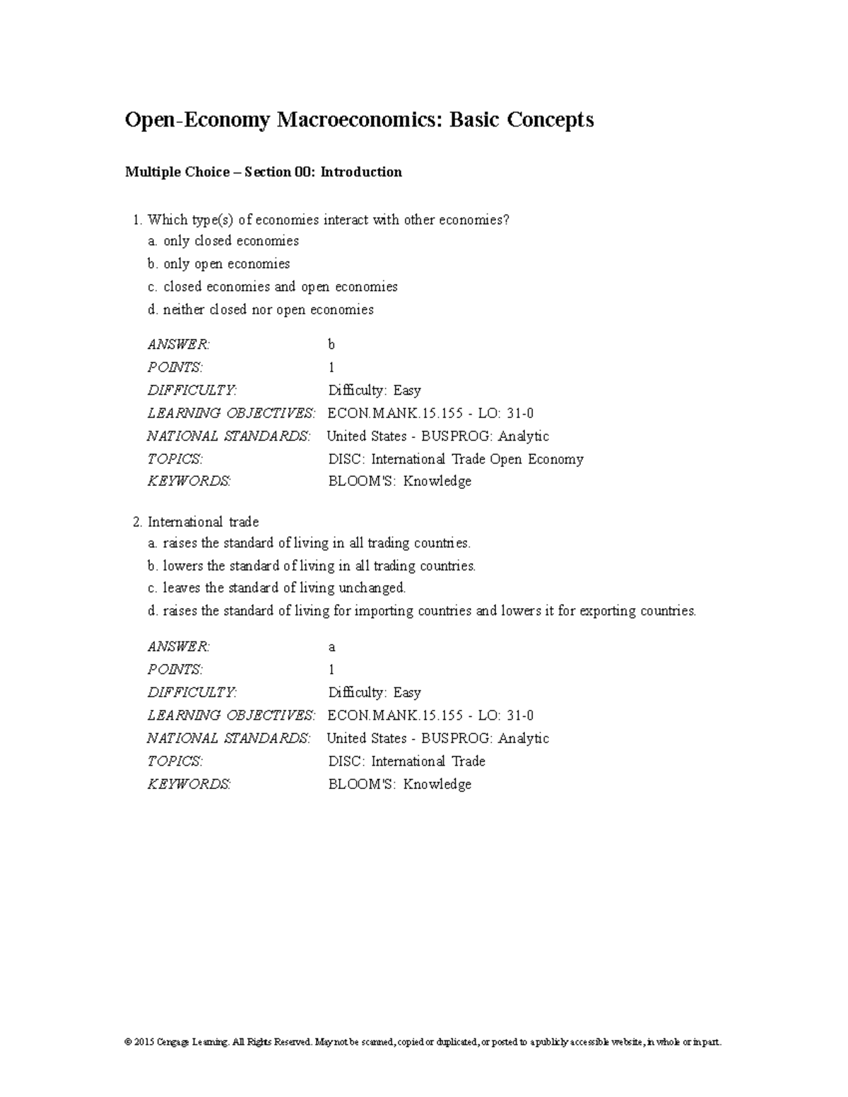 Principle of Economics testbank chapter 17 - ABC - Multiple Choice ...